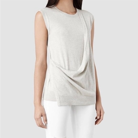 All Saints | Tops | All Saints Lapse Draped Silk Blend Top | Poshmark